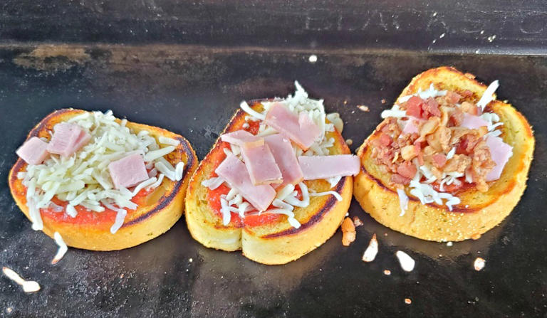 Pizza Grilled Cheese Sandwhiches On Blackstone Griddle!