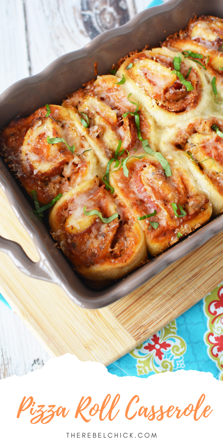Make this Pepperoni Pizza Roll Casserole for an Easy Dinner!