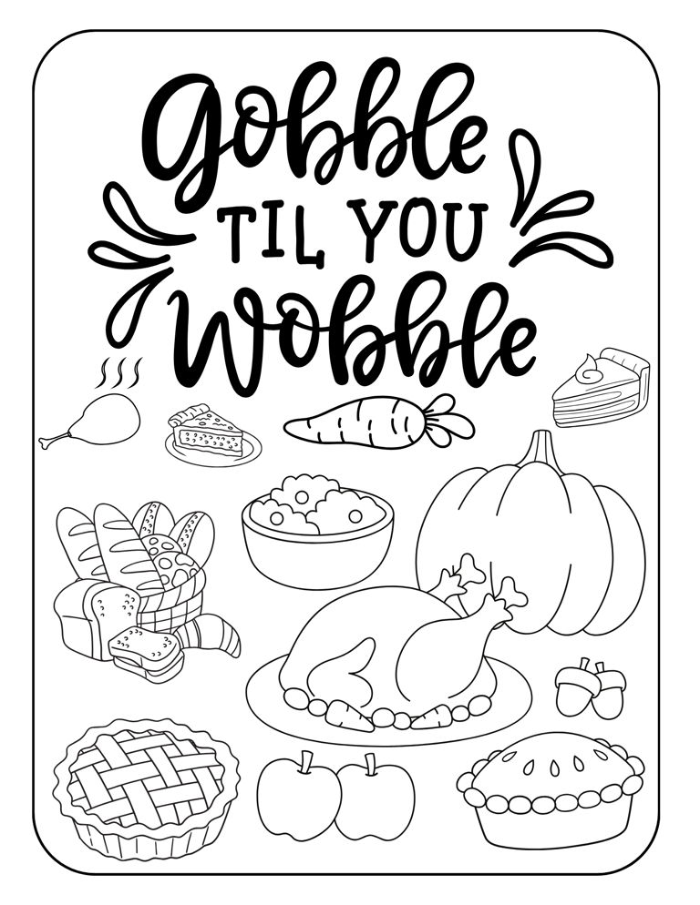 10 Cute Thanksgiving Coloring Pages