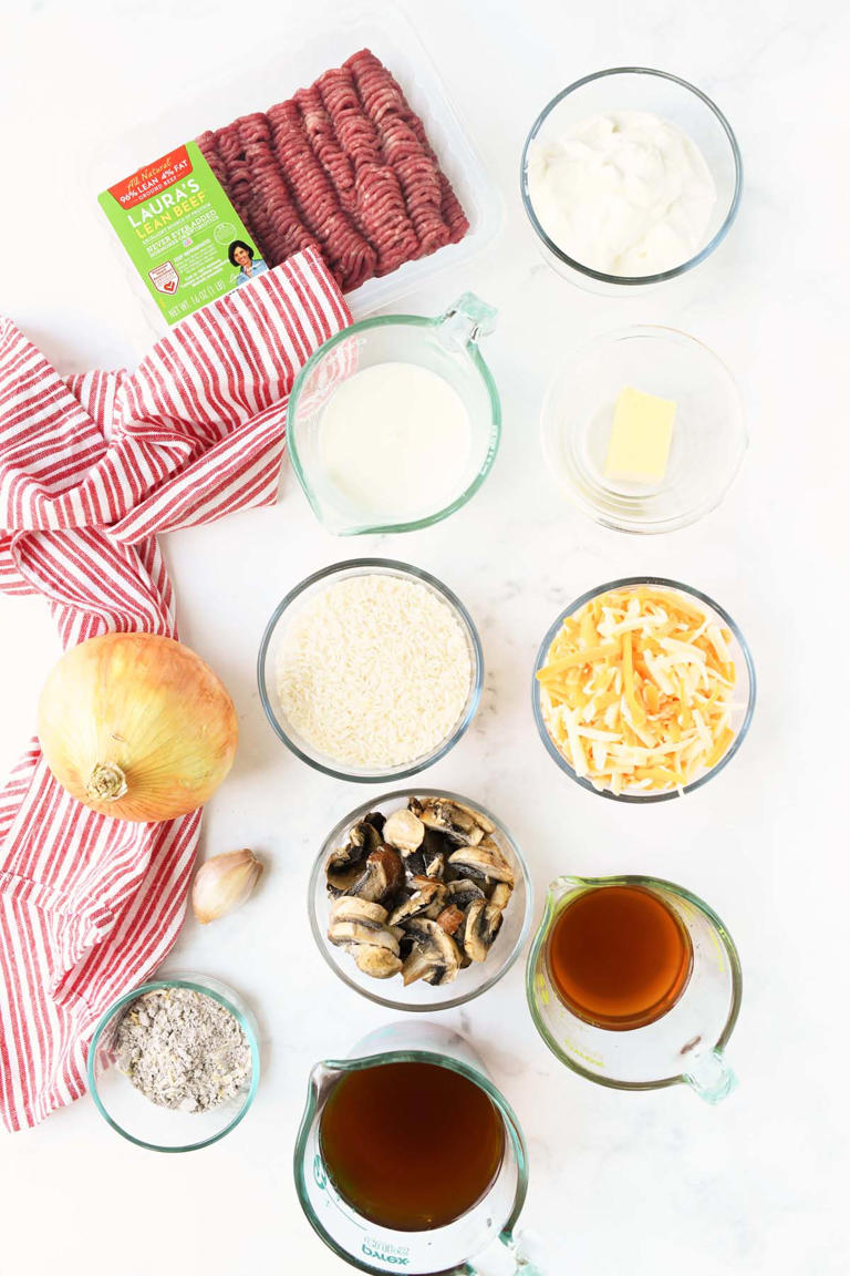 French Onion Beefy Rice Casserole