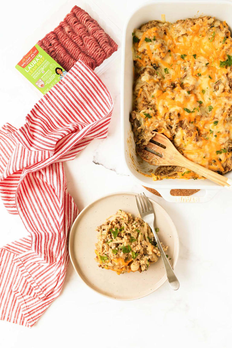 French Onion Beefy Rice Casserole