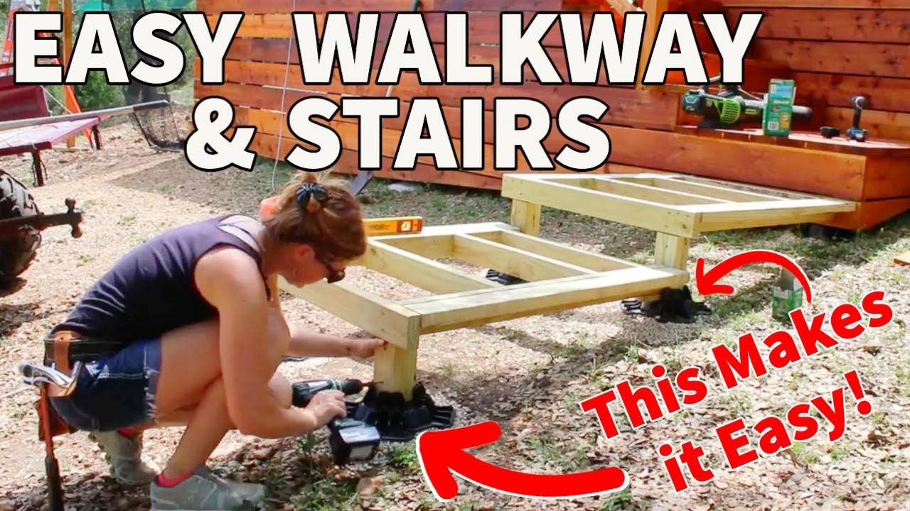 "Build a DIY Wooden Walkway with Simple, Fast Stairs"