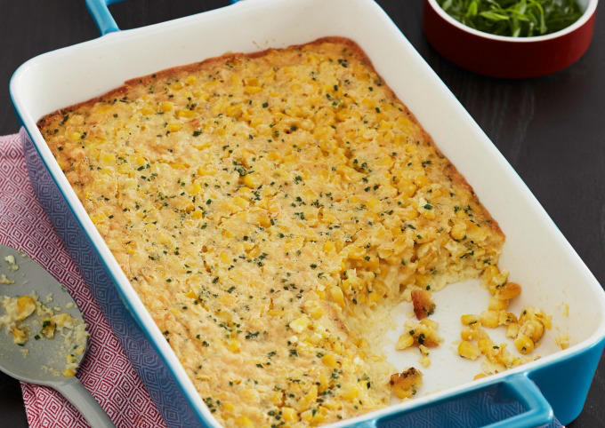 Delicious And Easy Fresh Corn Pudding Recipe With Chives