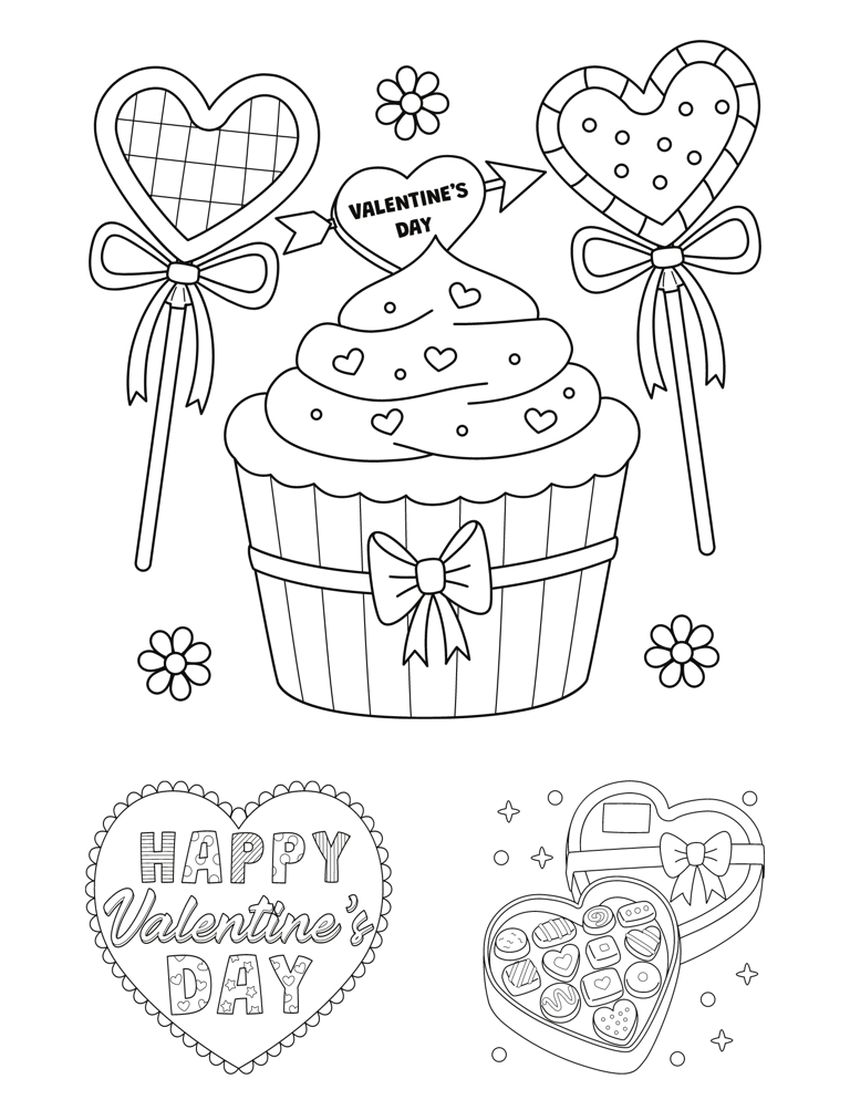 7 Cute Valentine Coloring Pages 7 Cute Valentine Coloring Pages