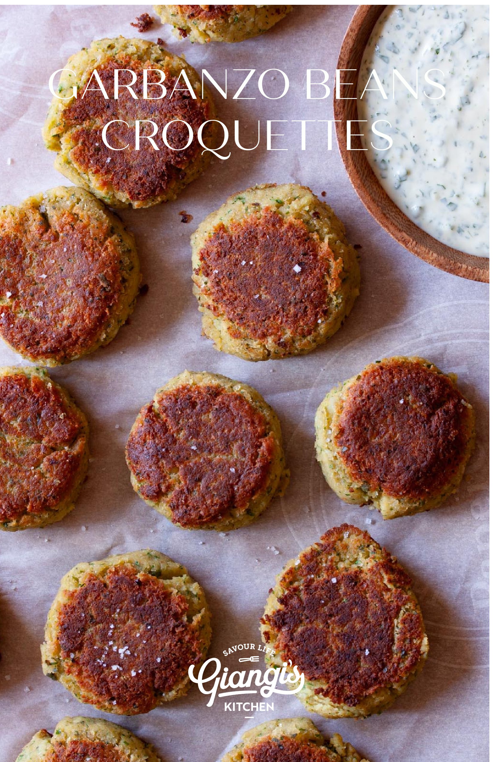 Garbanzo Beans Croquettes with Tahini Sauce