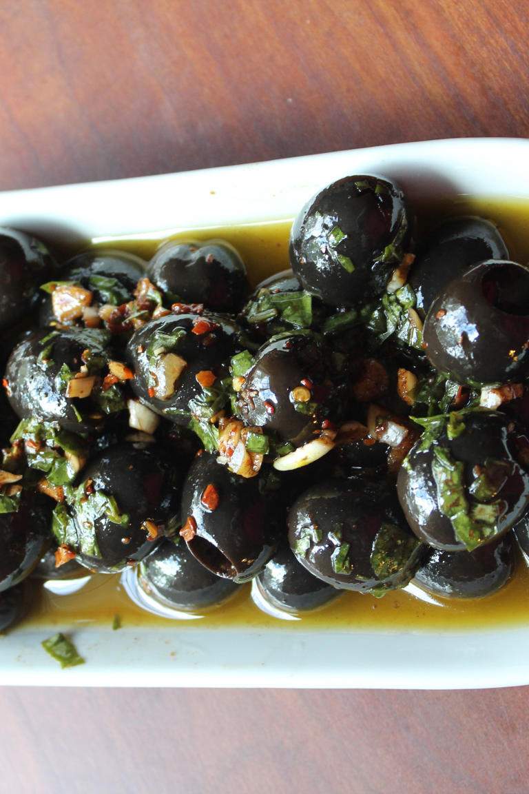 Super Easy Marinated Olives