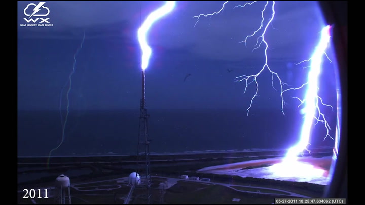 High Speed Footage Captured An Amazing Lightning Strike At NASA Launch ...