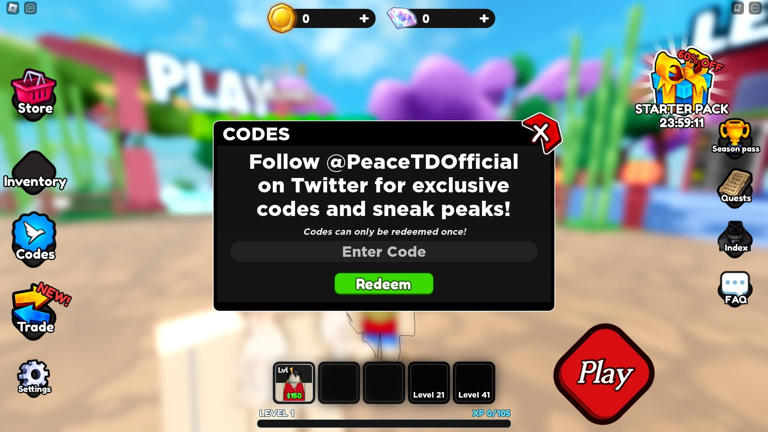 [Re-Release] Peace Tower Defense Codes (March 2025)