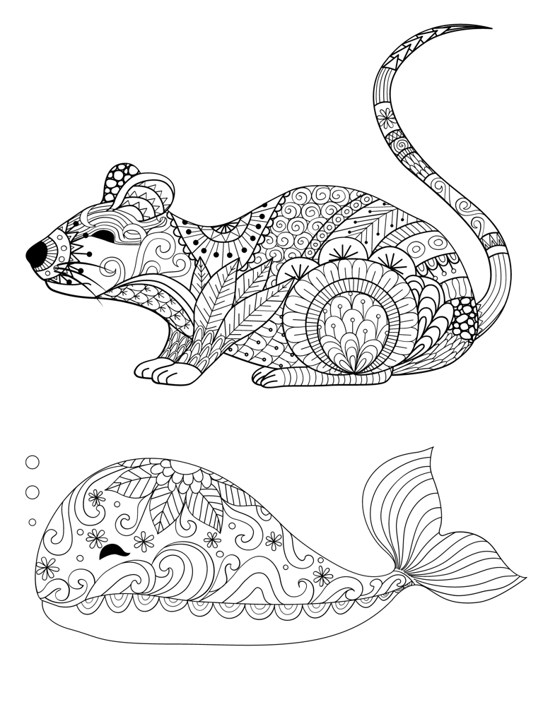 25 Animal Coloring Pages for Adults