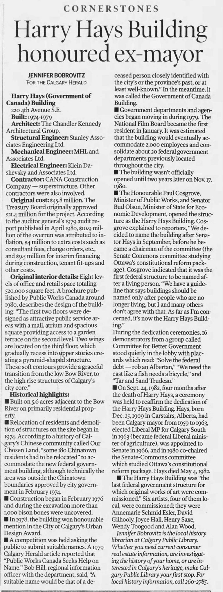 How the Harry Hays building got its name