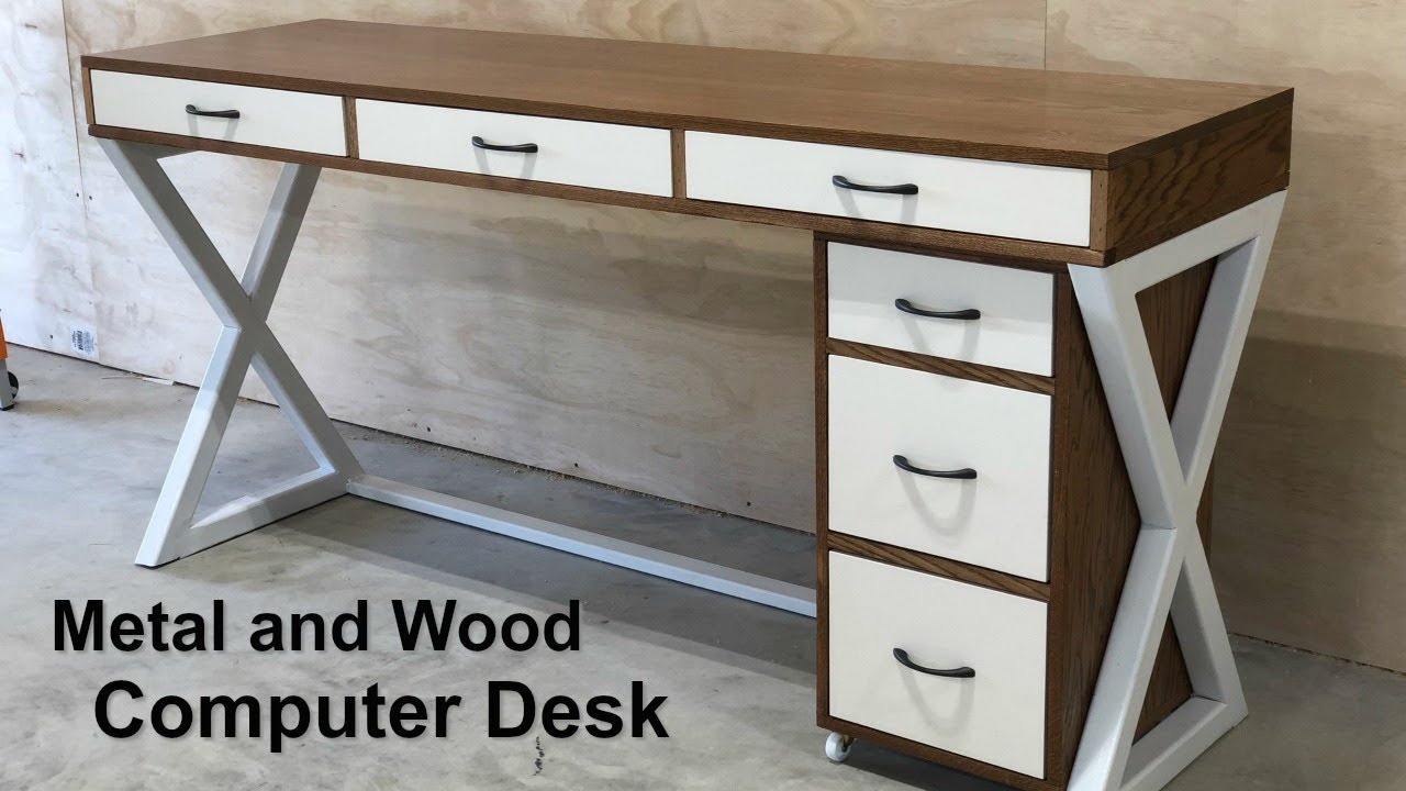 Build a Modern Computer Desk with Wood and Metal
