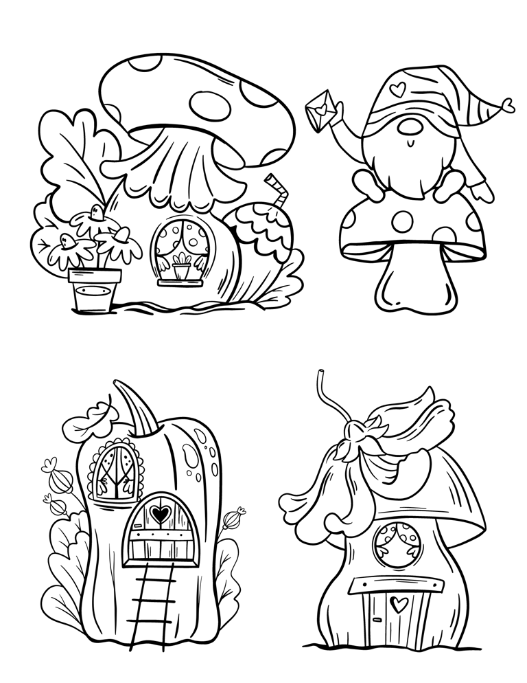 Gnome House Coloring Pages