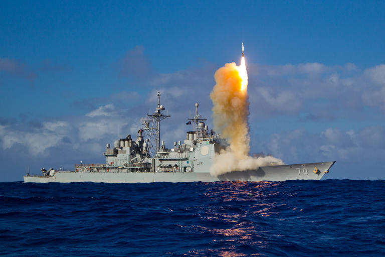 US Navy warships are firing top ballistic missile interceptors at an ...