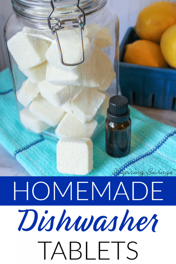 Homemade dishwasher detergent tablets with essential oils