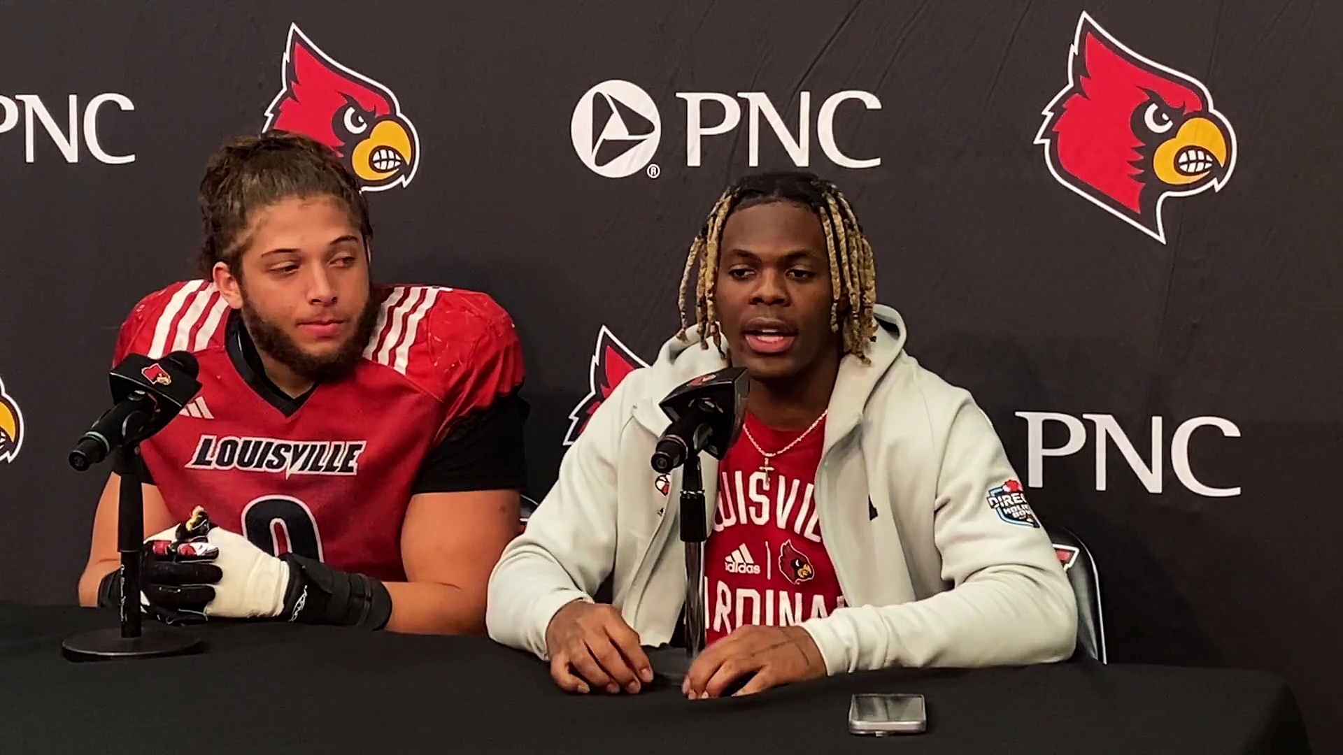 Louisville DE Ashton Gillotte and CB Quincy Riley Spring Game Postgame ...