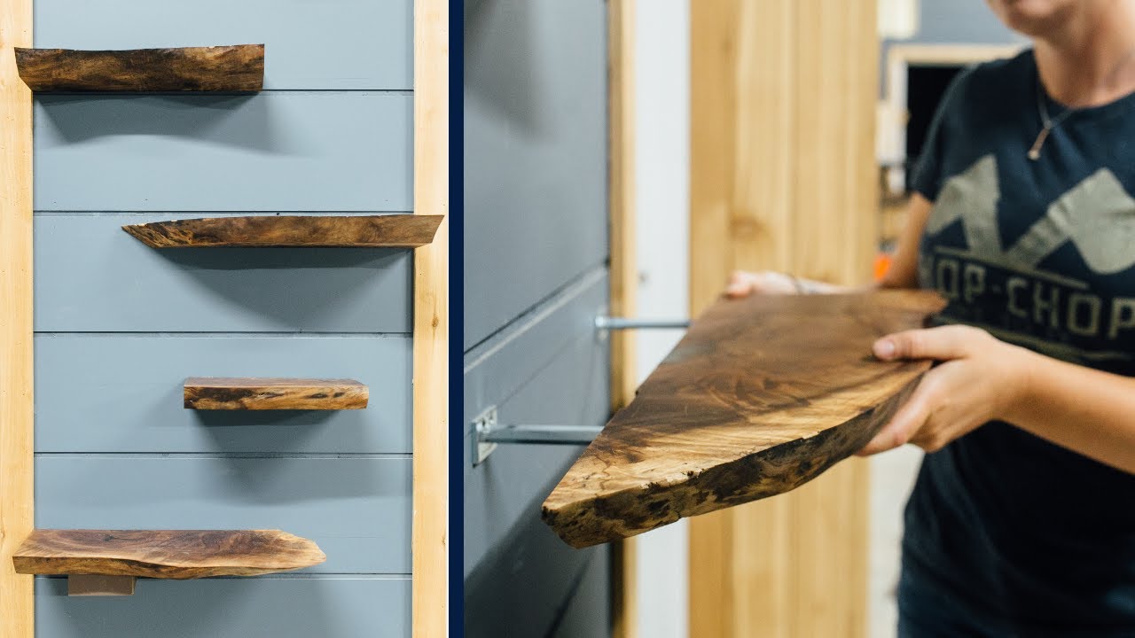 Build Floating Shelves from Live Edge Slabs