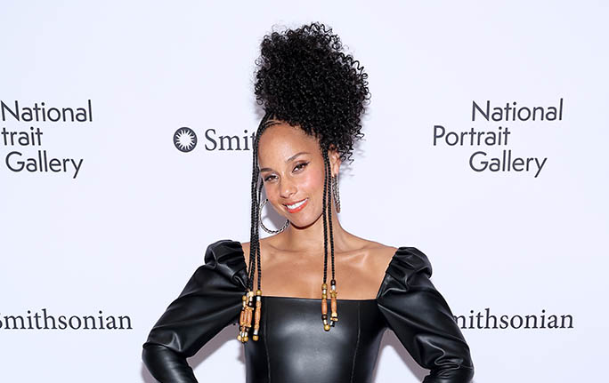 Alicia Keys Steps Out in Shining Metallic Pumps With Fear of God Suit ...
