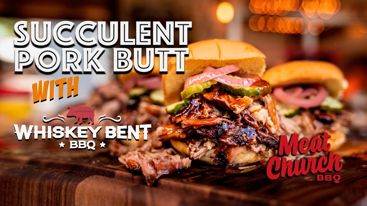 Smoke pork butt with Whiskey Bent BBQ for rich flavor