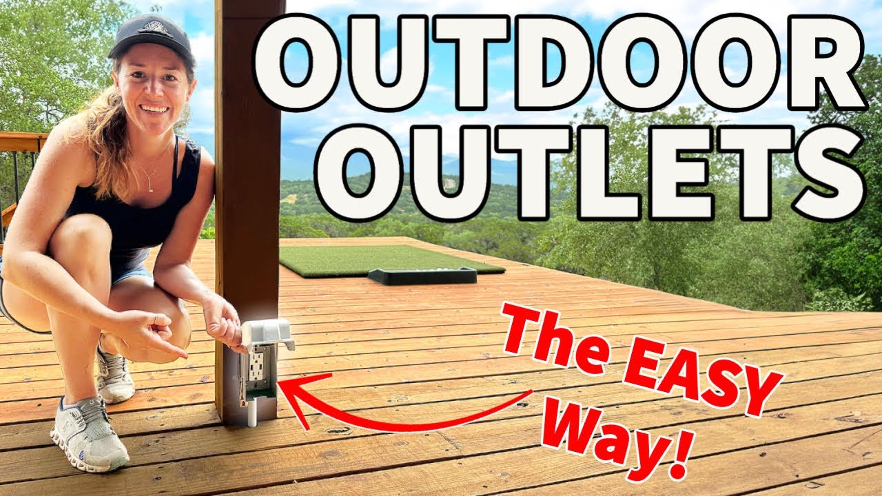 Install outdoor outlets on deck or pergola without conduit