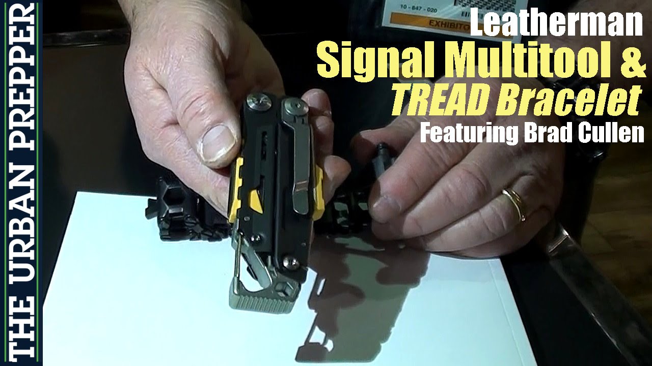 Examining Leatherman Signal multitool and Tread bracelet