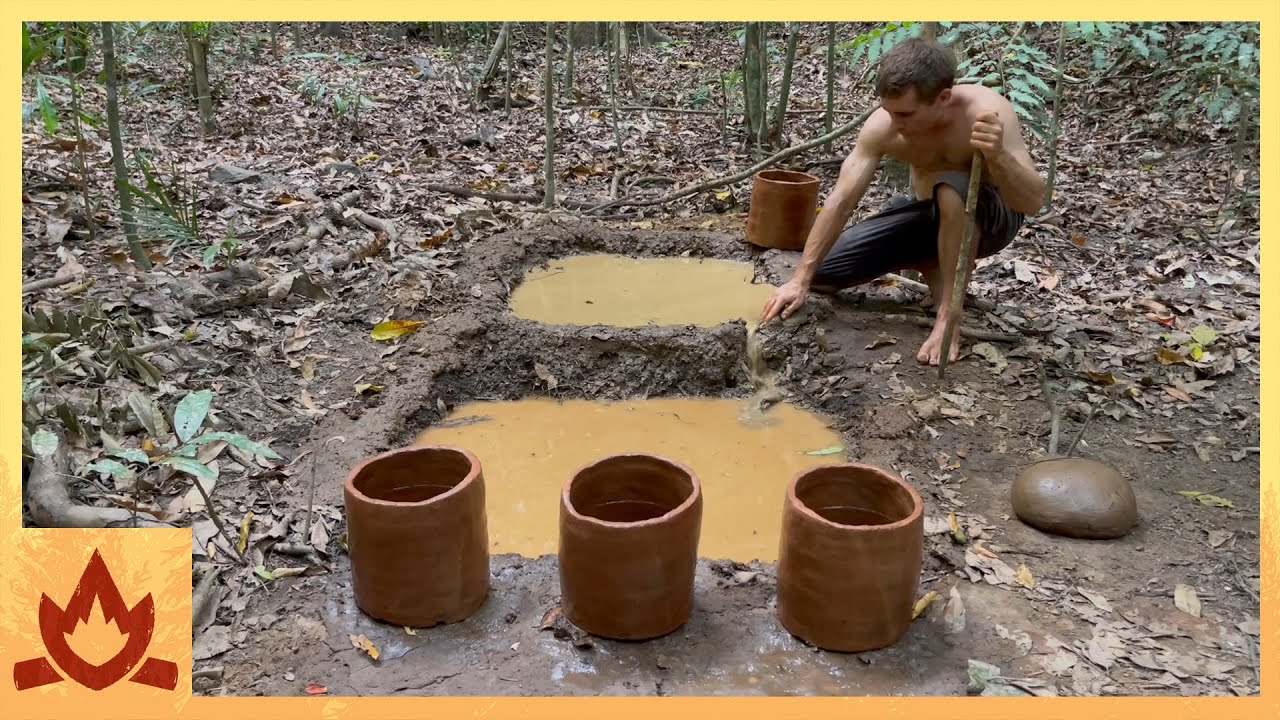 Purify clay naturally and create functional pots without tools