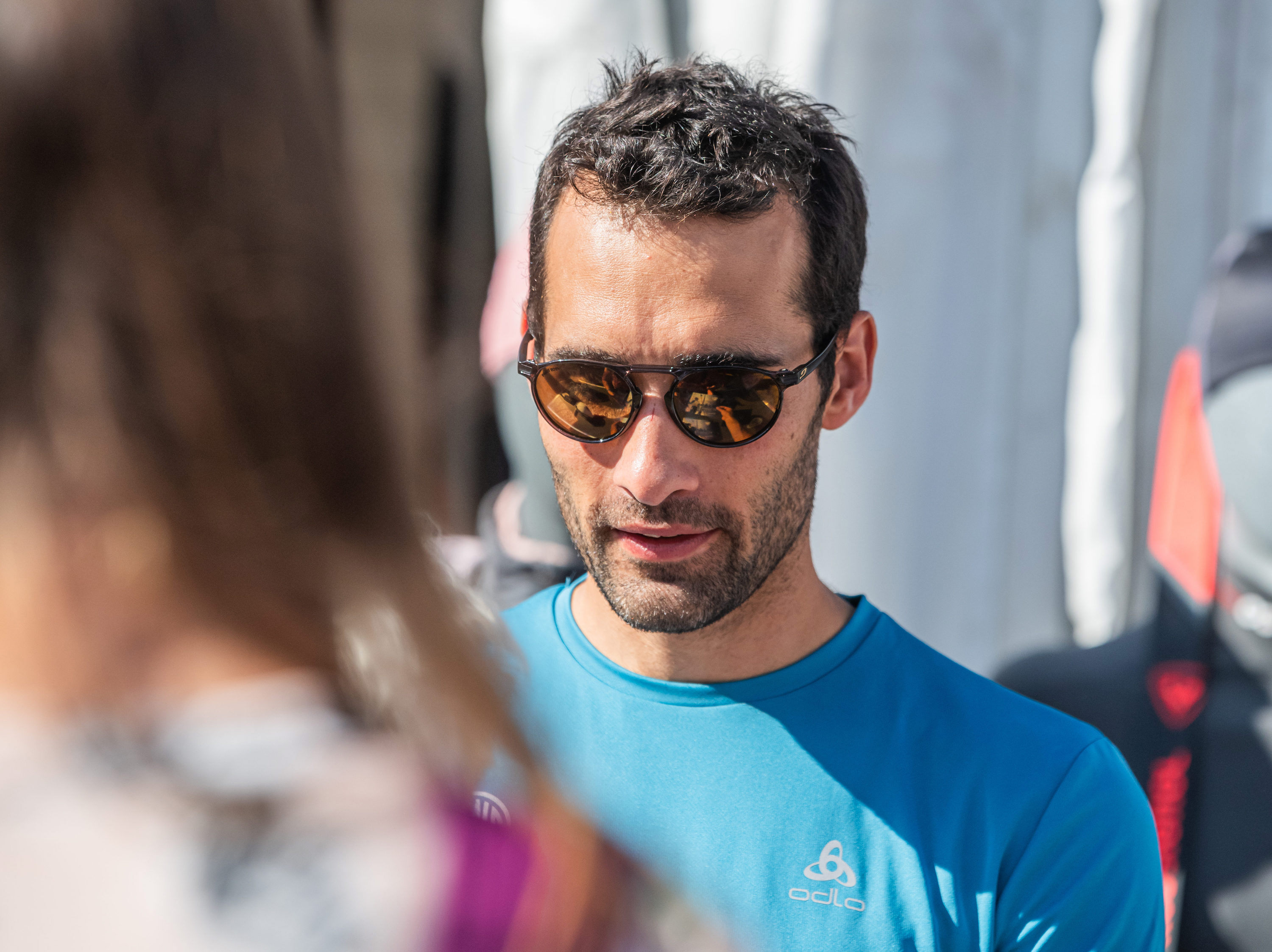 Emmanuel Macron pousse pour Martin Fourcade Emmanuel Macron pousse pour Martin Fourcade