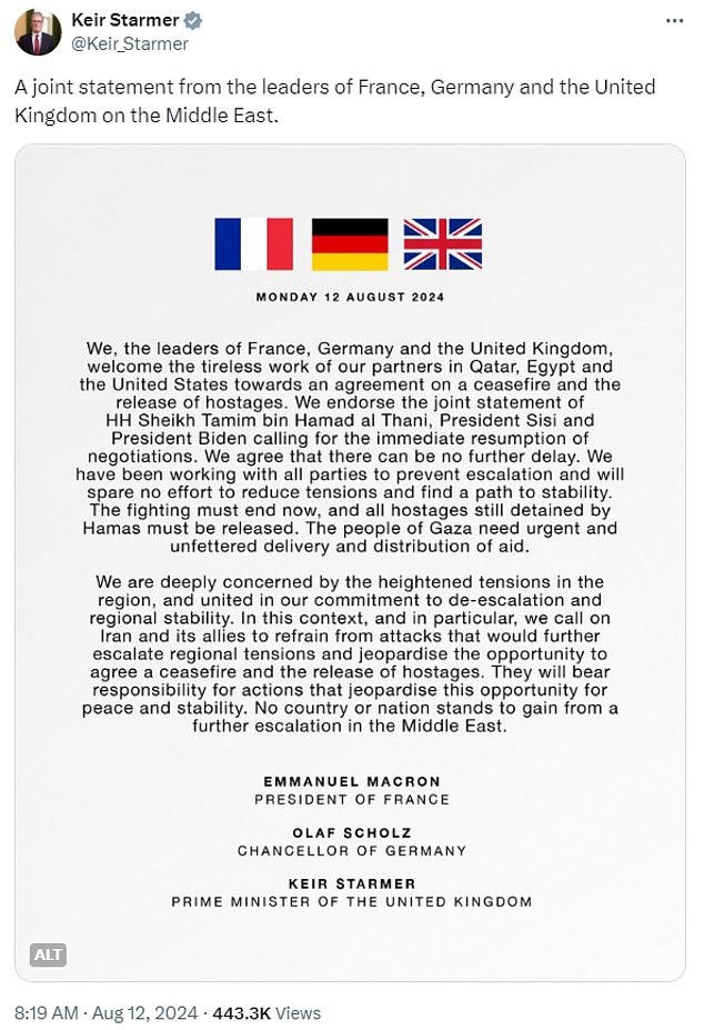 Keir Starmer and European allies warn Iran against attacking Israel Keir Starmer and European allies warn Iran against attacking Israel