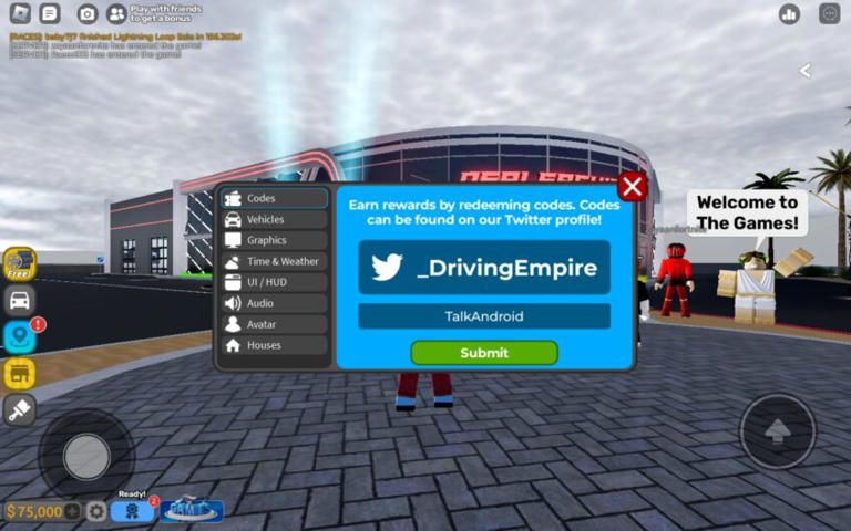 Driving Empire Free Redeem Codes - September 2025
