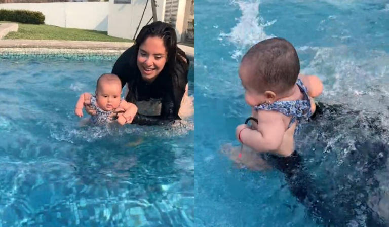 Mujer se vuelve viral por sumergir a su bebé completamente en la piscina Mujer se vuelve viral por sumergir a su bebé completamente en la piscina