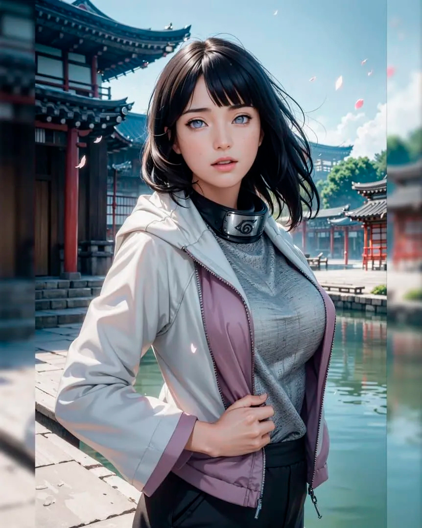 ¿Cómo luciría Hinata Hyuga de Naruto si fuera una persona real, según la IA?