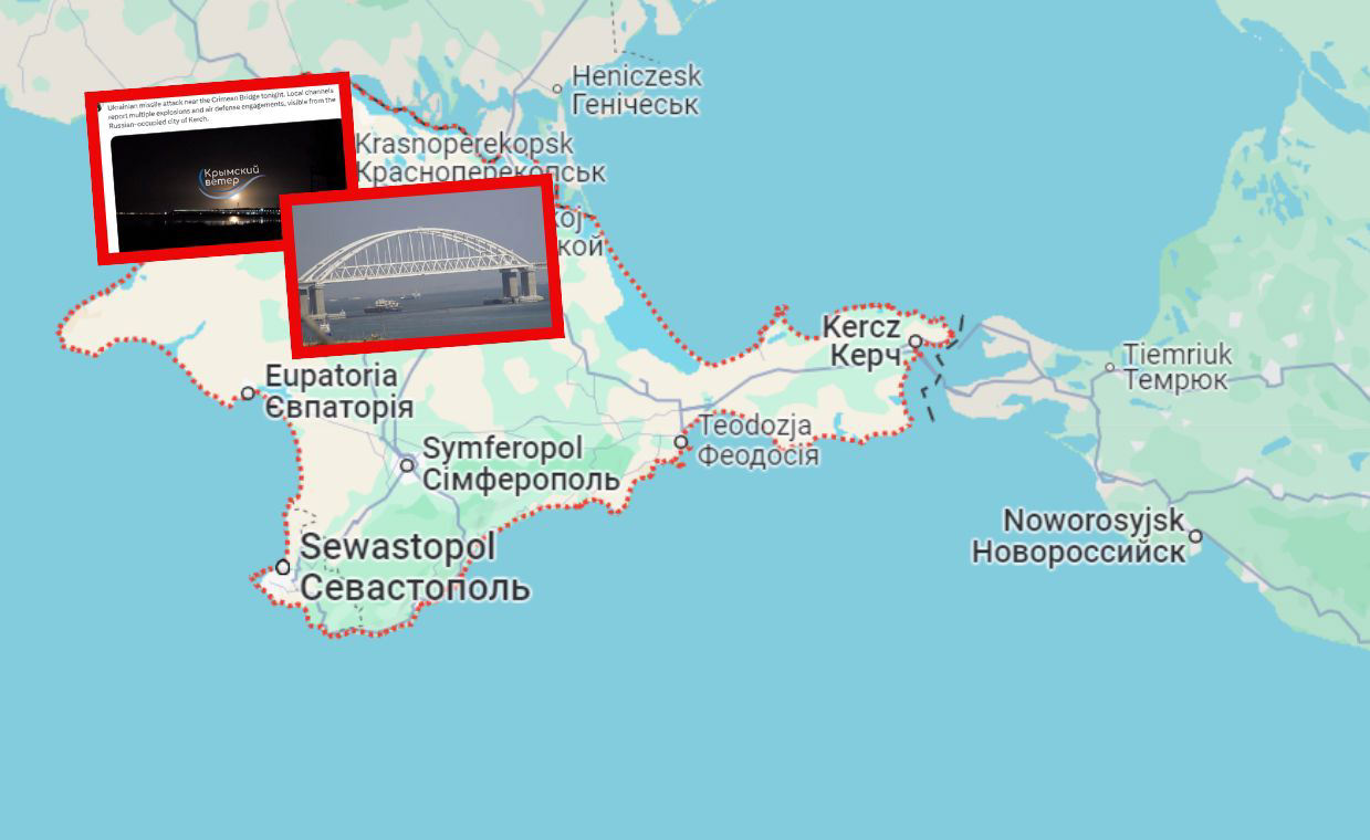 Explosions and missile strikes disrupt traffic on the Crimean bridge Explosions and missile strikes disrupt traffic on the Crimean bridge