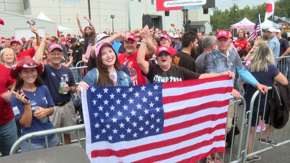 Trump supporters flock to Mohegan Arena for rally Trump supporters flock to Mohegan Arena for rally