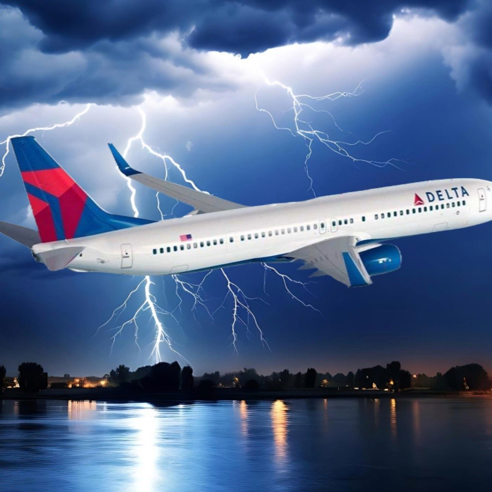 Avión de Delta impactado por un rayo cuando sobrevolaba el océano Atlántico Avión de Delta impactado por un rayo cuando sobrevolaba el océano Atlántico
