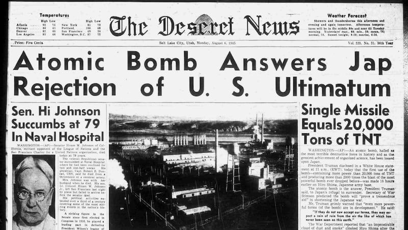 Deseret News archives: Bomb dropped on Hiroshima as WWII wound to ...