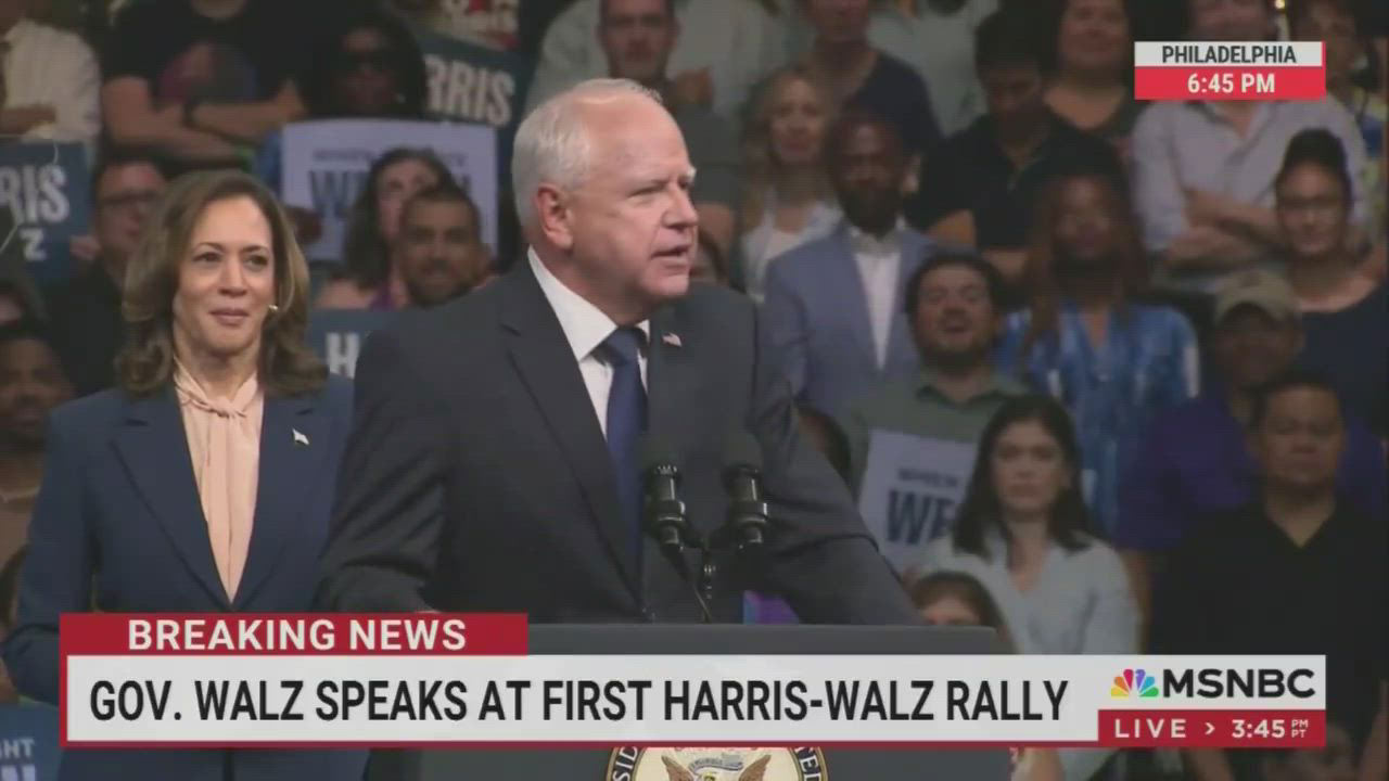TIm Walz’s first VP candidate appearance: throws down the gauntlet in ... TIm Walz’s first VP candidate appearance: throws down the gauntlet in ...
