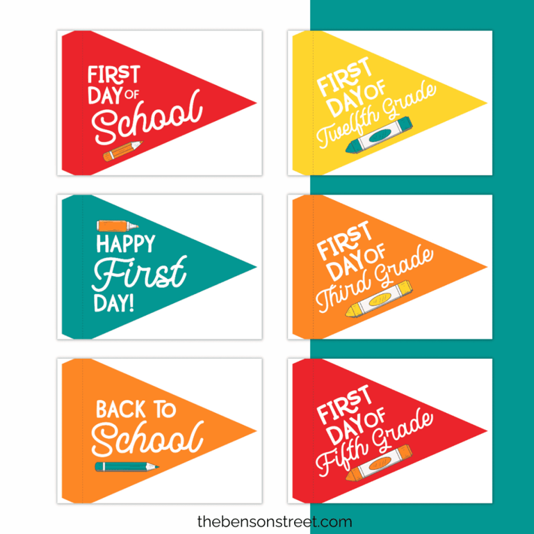 First Day of School Flags: Free Printable Photo Props