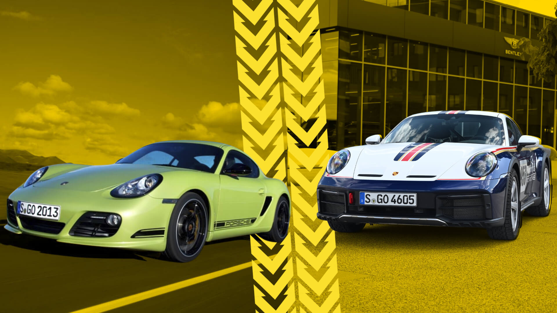 Porsche 911 Dakar vs Cayman R, a battle of legends and agility