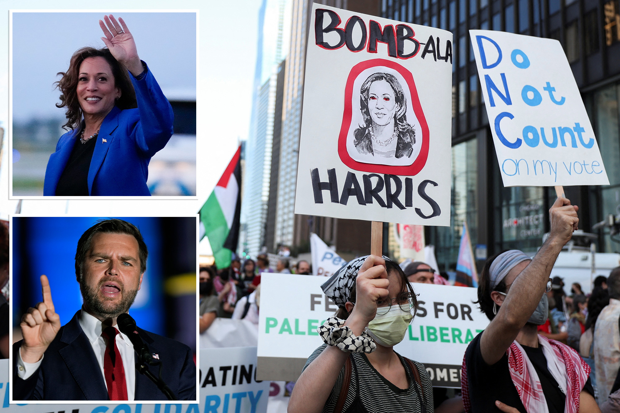 While protesters harass DNC, Kamala Harris escapes north to Milwaukee ... While protesters harass DNC, Kamala Harris escapes north to Milwaukee ...