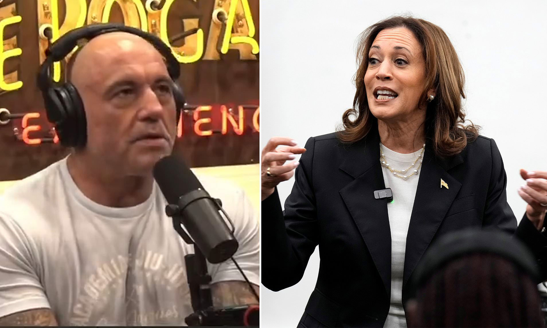 Joe Rogan fumes over 'deceptive' Kamala Harris video after denying he ... Joe Rogan fumes over 'deceptive' Kamala Harris video after denying he ...