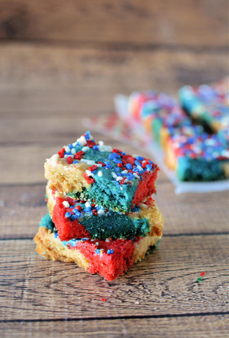 Red White and Blue Shortbread Bars for Memorial Day