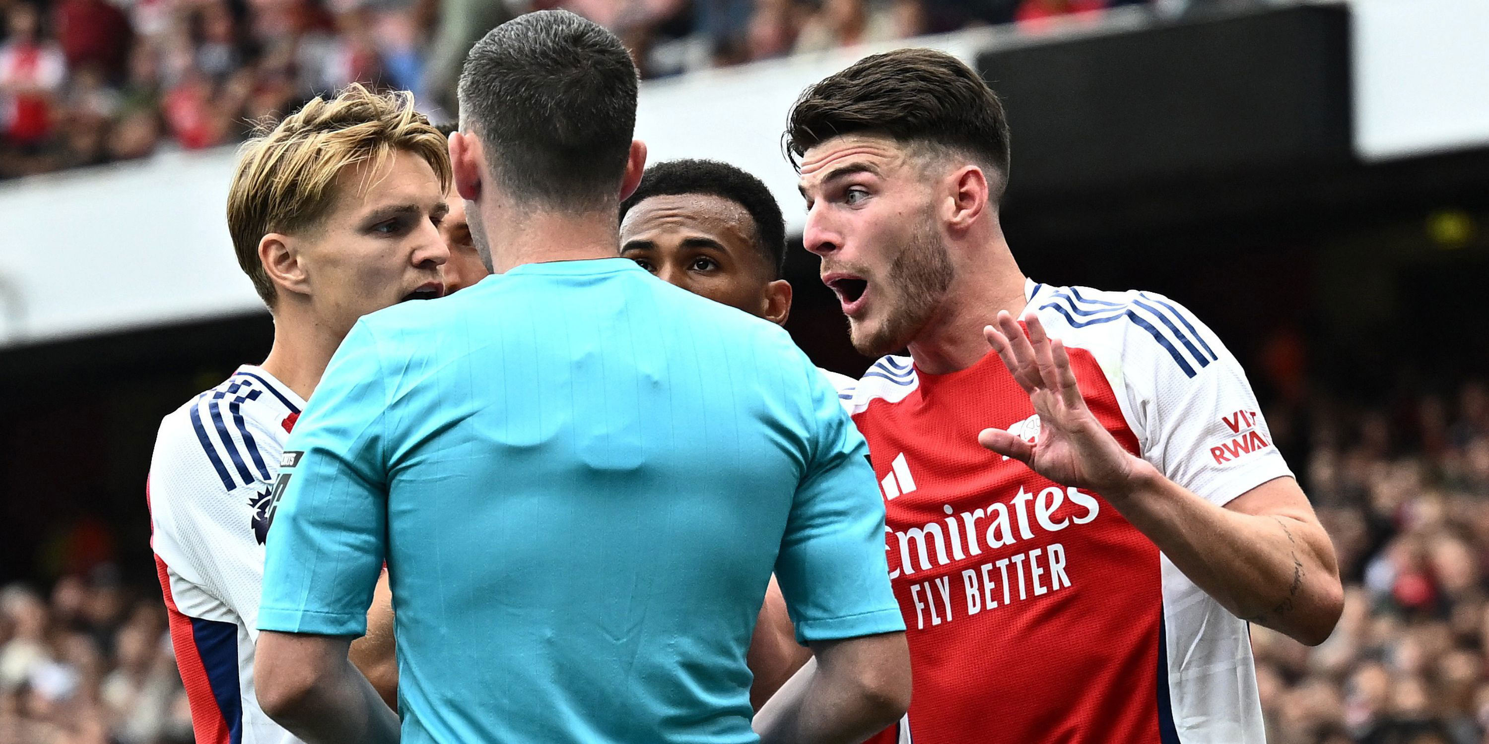 Declan Rice Given Controversial Red Card in Arsenal v Brighton Declan Rice Given Controversial Red Card in Arsenal v Brighton