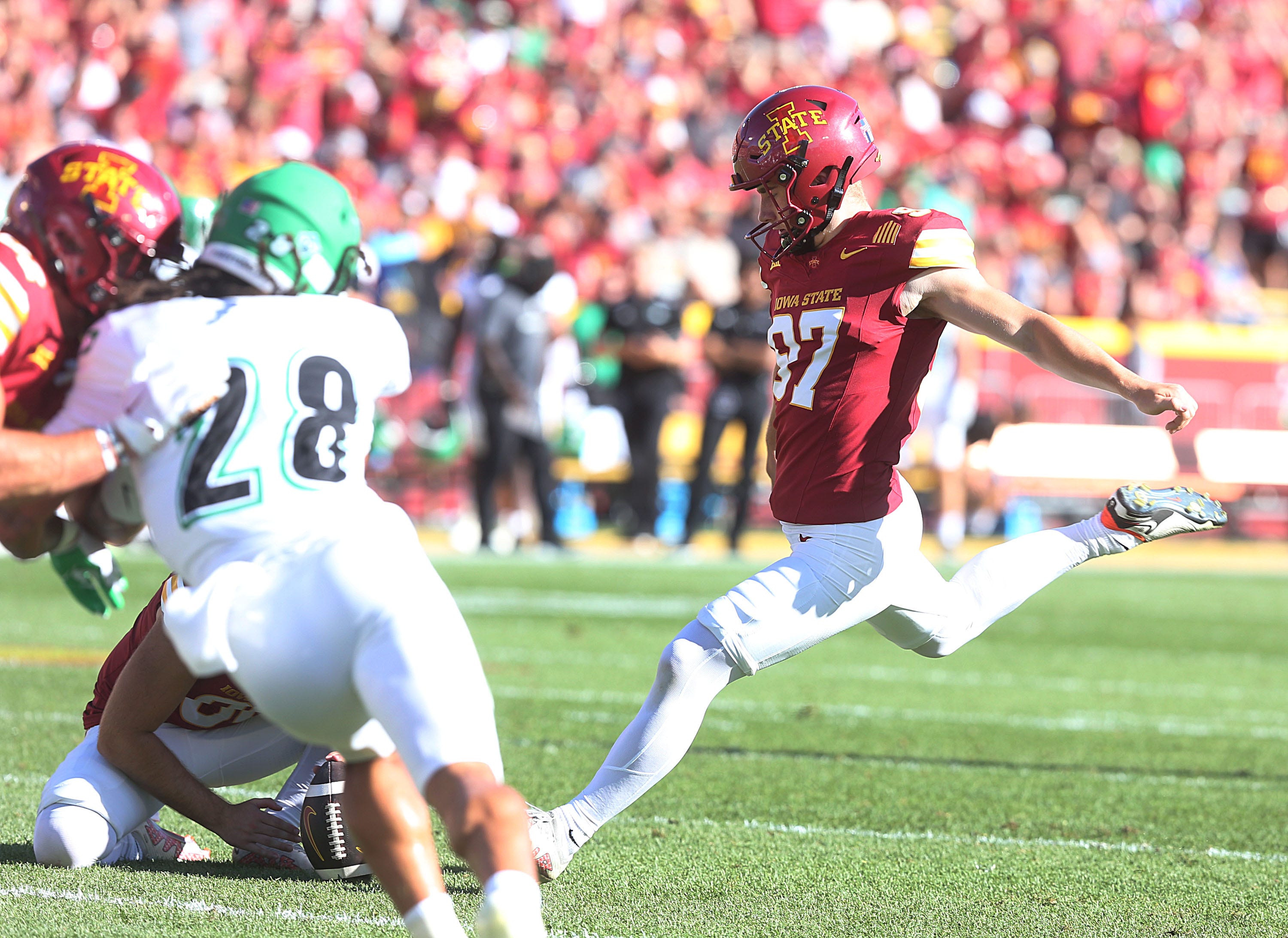 Kyle Konrardy's 63-yard field goal breaks Iowa State football, Jack ...