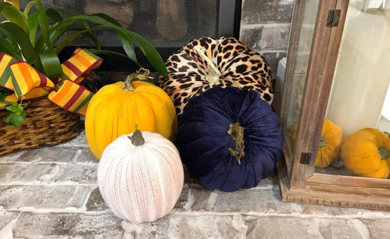 DIY Styrofoam Pumpkins: How to Cover with Fabric – No Glue Needed