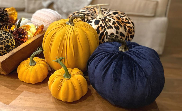 DIY Styrofoam Pumpkins: How to Cover with Fabric – No Glue Needed