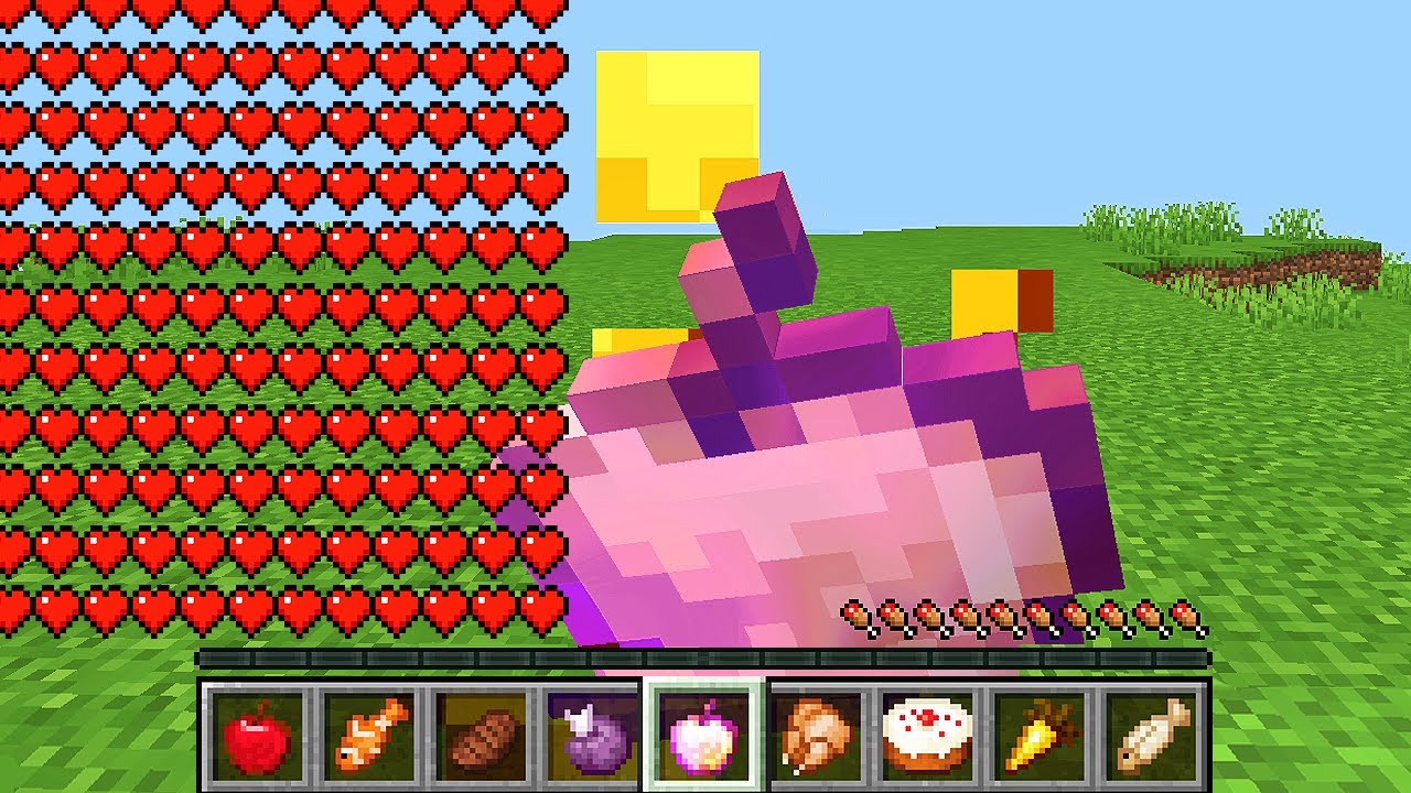 Minecraft, but your health multiplies every time you eat