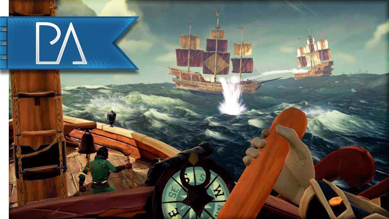 Fighting two galleons in a sloop! - Sea of Thieves multiplayer closed ...