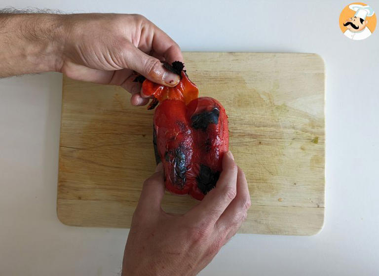 How to peel pan-fried bell peppers?