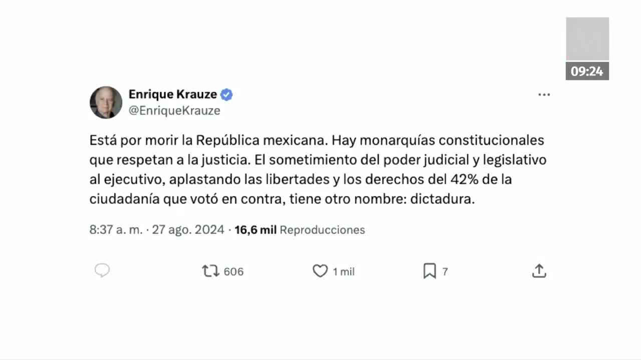 AMLO nuevamente exhibe tuit de Enrique Krauze en La Mañanera; AMLO nuevamente exhibe tuit de Enrique Krauze en La Mañanera;