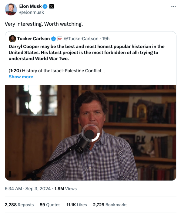 Elon Musk Deletes Tweet Promoting Tucker Carlson’s Interview With ... Elon Musk Deletes Tweet Promoting Tucker Carlson’s Interview With ...
