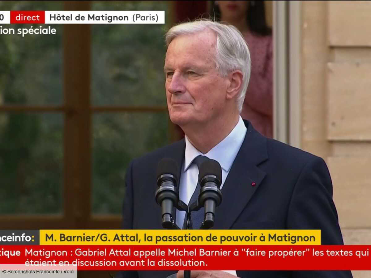 Michel Barnier : ce petit tacle à Gabriel Attal lors de la passation de ... Michel Barnier : ce petit tacle à Gabriel Attal lors de la passation de ...